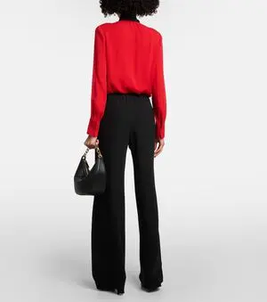 Valentino Garavani Mid-rise Wide-leg Silk Pants