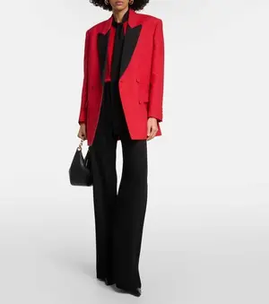 Valentino Garavani Mid-rise Wide-leg Silk Pants - Black