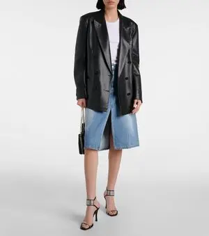 Stella McCartney Front-slit Denim Midi Skirt