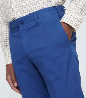 SLOWEAR Incotex Cotton-blend Slim Trousers - Blue