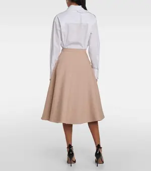 Valentino Garavani Vgold Crêpe Couture Midi Skirt