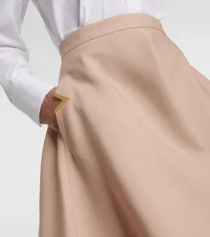 Valentino Garavani Vgold Crêpe Couture Midi Skirt