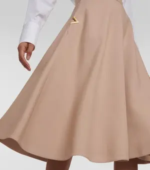 Valentino Garavani Vgold Crêpe Couture Midi Skirt