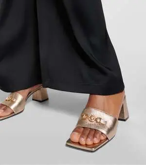 Versace Medusa '95 Metallic Leather Mules