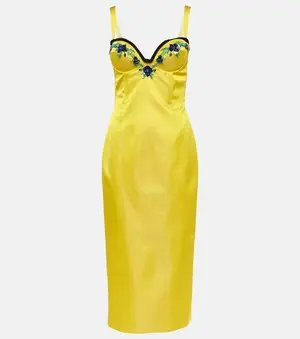 MISS SOHEE Iris Embellished Velvet Midi Dress