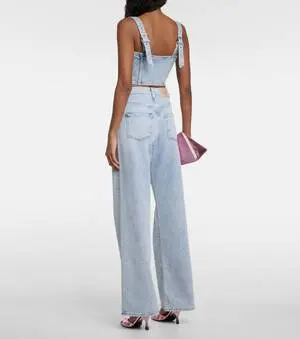 7 For All Mankind High-rise Straight-leg Jeans - Blue