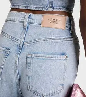 7 For All Mankind High-rise Straight-leg Jeans - Blue