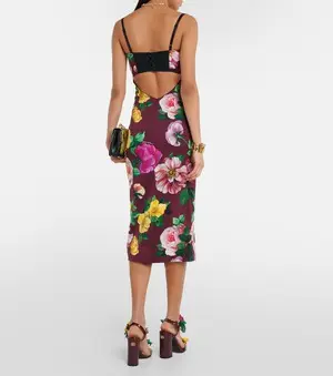 Dolce & Gabbana Floral Bustier Midi Dress