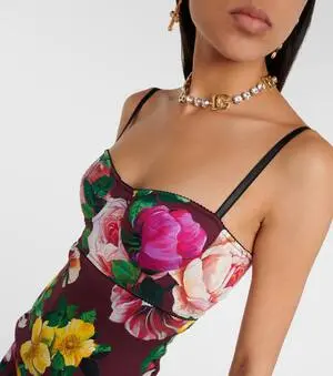 Dolce & Gabbana Floral Bustier Midi Dress