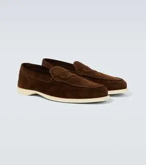 John Lobb Pace Suede Loafers - Brown