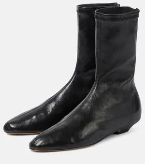 Khaite Apollo Leather Ankle Boots