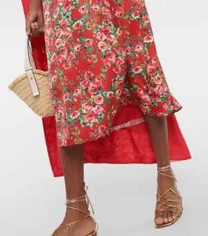 MARKARIAN Caped Silk Midi Dress