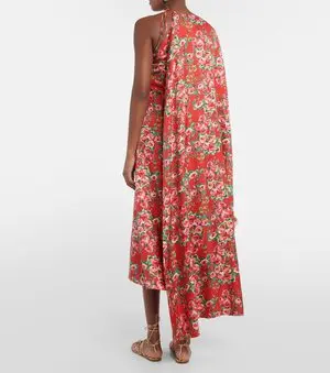 MARKARIAN Caped Silk Midi Dress