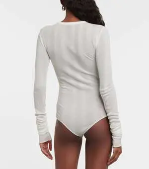 Khaite Janelle Cotton-blend Jersey Bodysuit - White