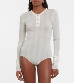 Khaite Janelle Cotton-blend Jersey Bodysuit - White