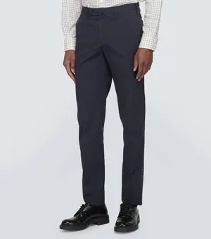 SLOWEAR Incotex Cotton-blend Straight Pants - Blue