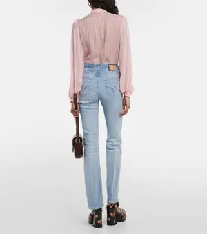 Ag Embroidered Flared Jeans