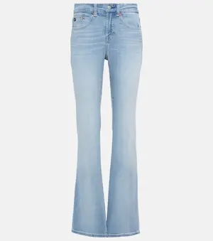 Ag Embroidered Flared Jeans - Blue