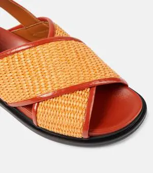 Marni Fussbet Raffia-effect Sandals - Brown