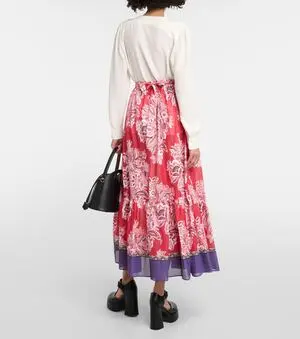 Etro High-rise Cotton And Silk Maxi Skirt