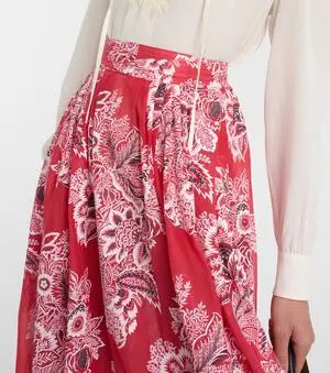Etro High-rise Cotton And Silk Maxi Skirt