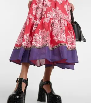 Etro High-rise Cotton And Silk Maxi Skirt