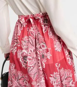 Etro High-rise Cotton And Silk Maxi Skirt