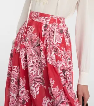 Etro High-rise Cotton And Silk Maxi Skirt