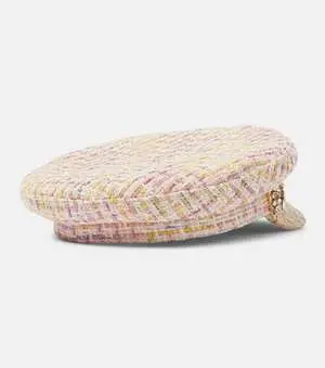 ROGER VIVIER Bouclé Newsboy Cap