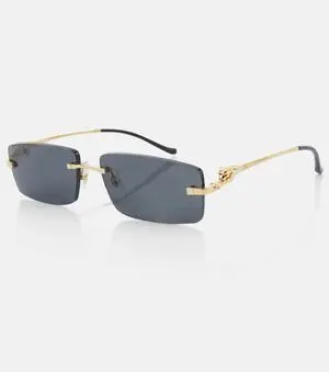 Cartier Panthère De Rectangular Sunglasses - Blue