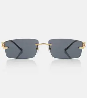 Cartier Panthère De Rectangular Sunglasses - Blue