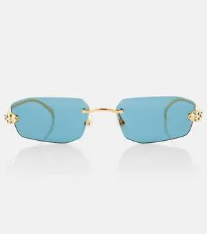 Cartier Cartier Eyewear Collection Panthère De Cartier Rectangular Sunglasses Blue