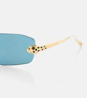 Cartier Panthère De Rectangular Sunglasses - Blue