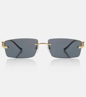 Cartier Panthère De Rectangular Sunglasses - Blue
