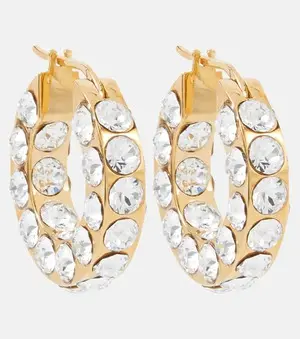 Amina Muaddi Jah Crystal-embellished Hoop Earrings - Gold