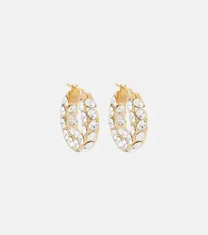 Amina Muaddi Jah Crystal-embellished Hoop Earrings - Gold