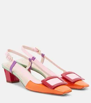 ROGER VIVIER Belle Vivier Leather Slingback Pumps - Multicoloured