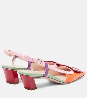 ROGER VIVIER Belle Vivier Leather Slingback Pumps - Multicoloured