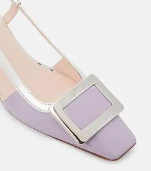 ROGER VIVIER Belle Vivier Leather Slingback Pumps - Purple