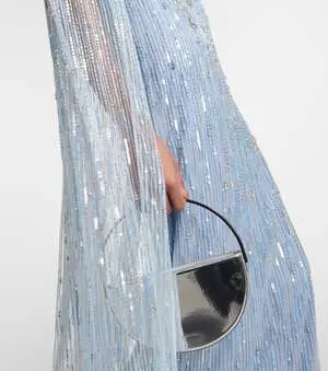 Jenny Packham Caped Sequined Crystal-embellished Gown