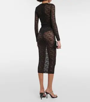 Alessandra Rich Lace Pencil Skirt