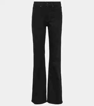 NILI LOTAN Celia High-rise Bootcut Jeans - Black