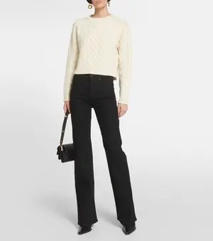 NILI LOTAN Celia High-rise Bootcut Jeans - Black