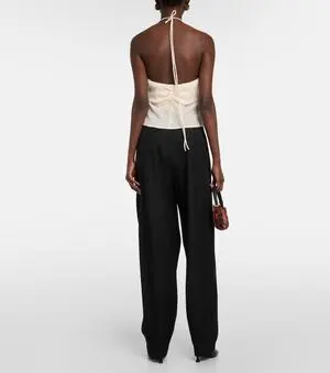 Magda Butrym Embellished Halterneck Top - White