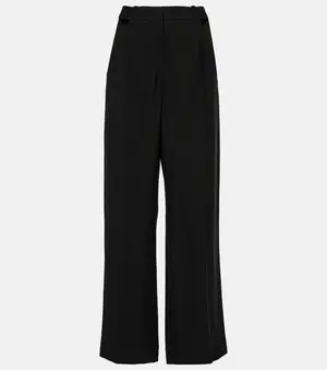 MUGLER Cutout Wide-leg Trousers - Black