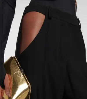 MUGLER Cutout Wide-leg Pants