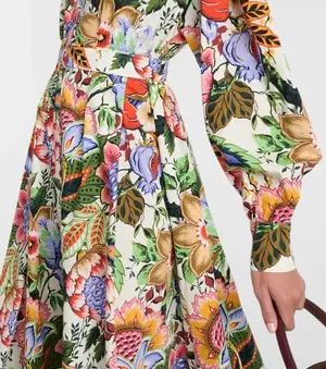 Etro Floral Cotton Shirt Midi Dress