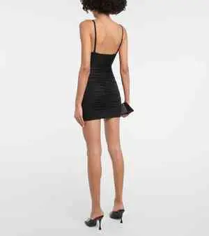 Alessandra Rich Laminated Jersey Minidress