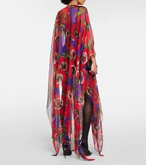 Dolce & Gabbana Anemone Silk Chiffon Kaftan
