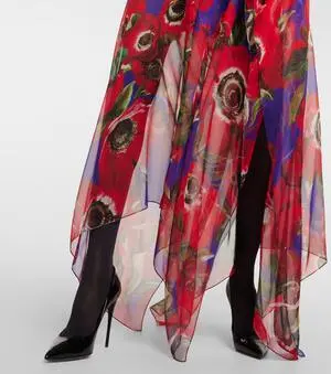 Dolce & Gabbana Anemone Silk Chiffon Kaftan